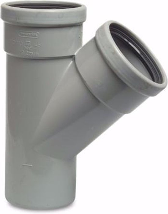 T-stuk 45° PVC-U 125 mm x 110 mm x 125 mm SN4 manchet grijs KOMO/BENOR | bol
