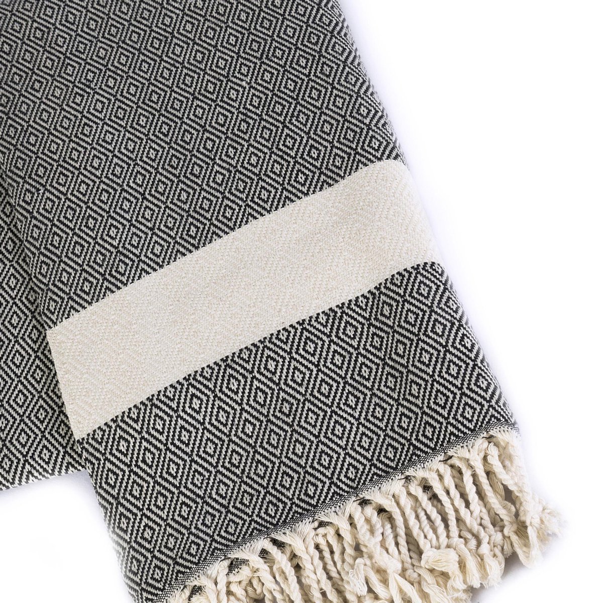 madeathand - Zwart Diamant- BADDOEK - HAMAMDOEK - STRANDLAK - SAUNADOEK ...