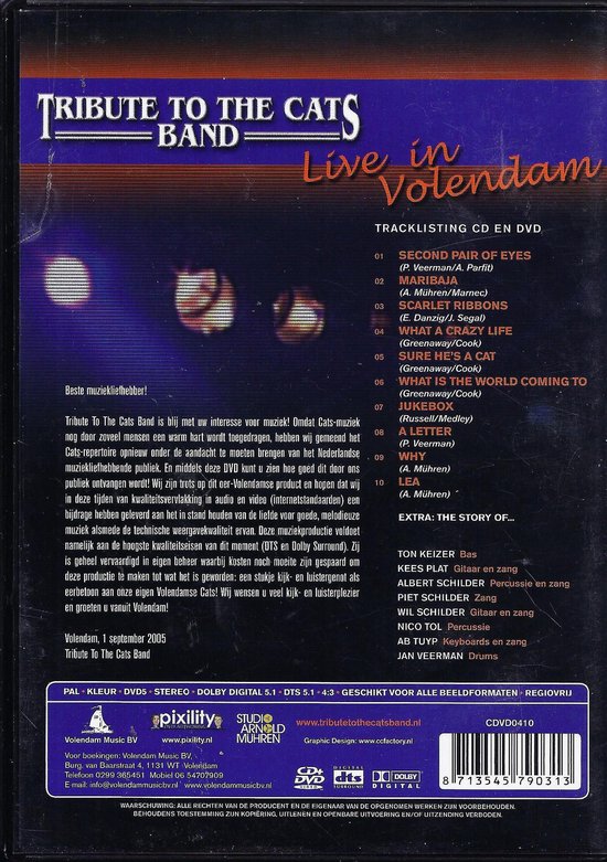 Tribute To The Cats Band - Live muziek Volendam - Dvd-box met Cd | bol