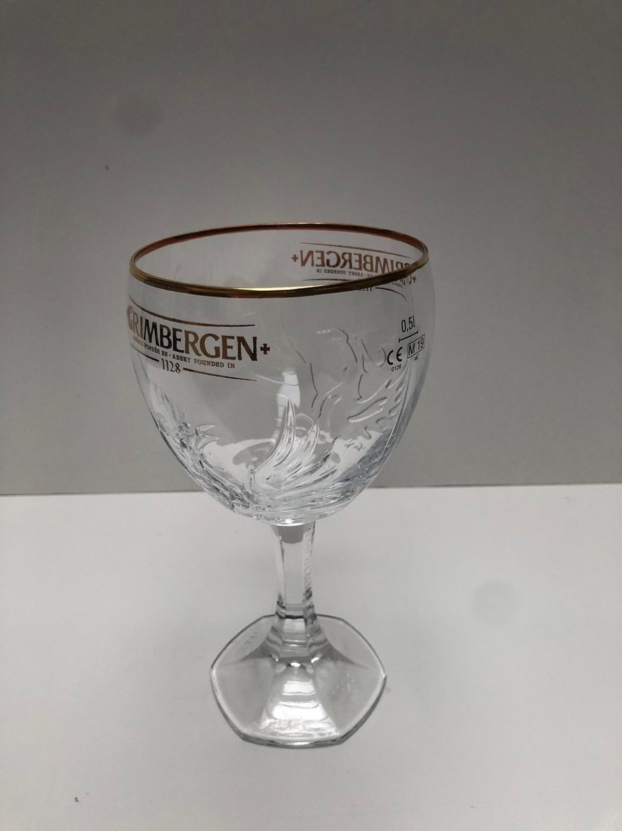 Grimbergen bierglas op voet 1x 50cl bier glas glazen bierglazen bokalen bokaal | bol.com