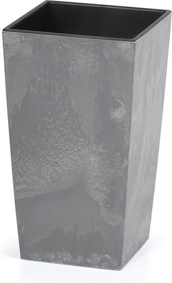 Deuba Bloempot Beton Design 26L Antraciet, 26,5 x 26,5 x 50 cm | bol.com