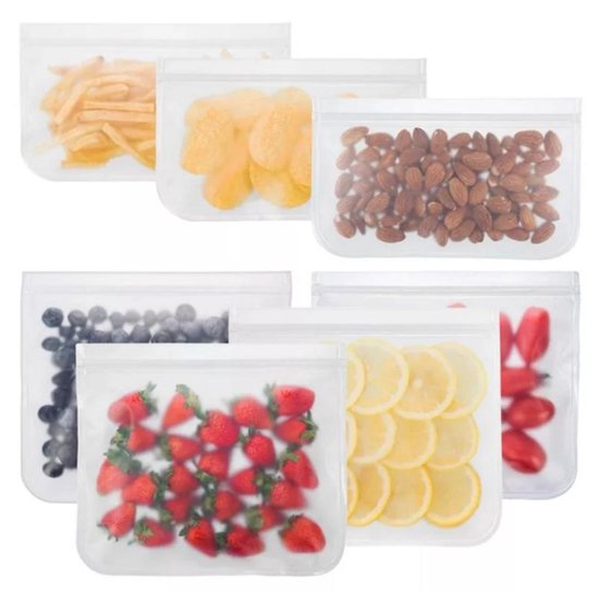 Herbruikbare zakjes-Silicone Voedsel Opslag-Lekvrij Containers-Vriezer ...