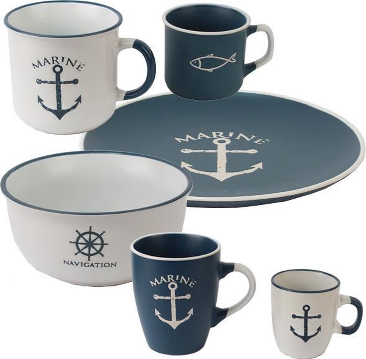 Set 6 Marine Senseo Camping Mokken Nautisch Scheepvaart Koffiemok | bol.com