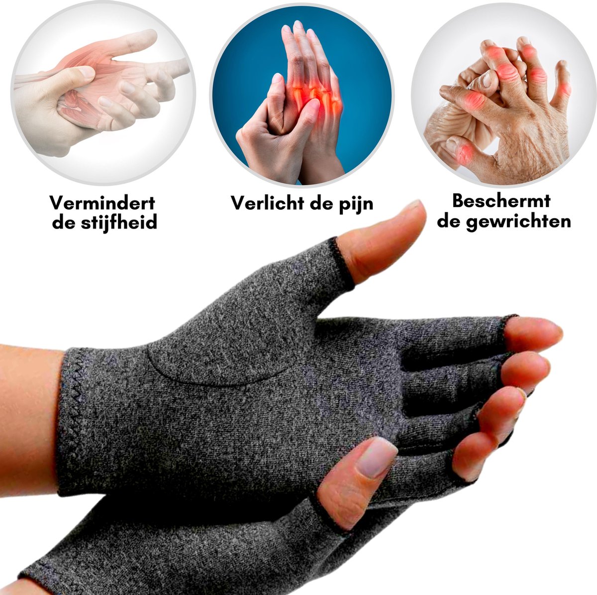 bol.com | Reuma Handschoenen - Latexvrij - met Open Vingertoppen - Maat ...