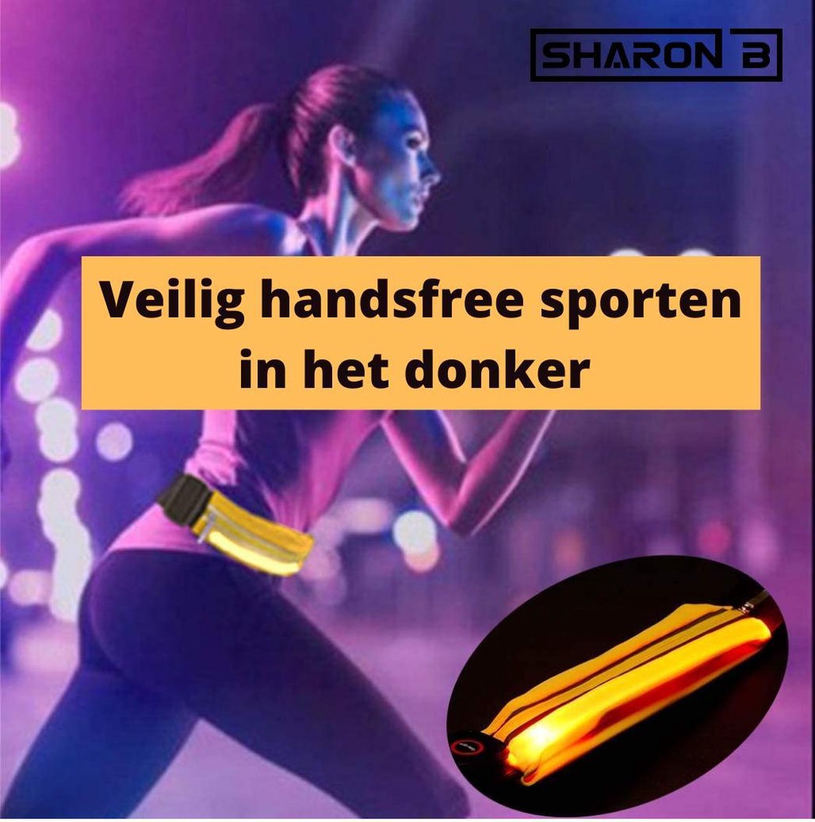LED Running Belt | Geel |Waterproof | hardloop gordel | hardloop riem ...