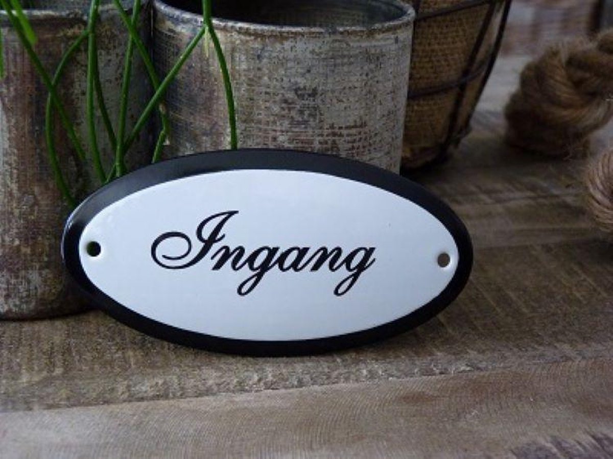 Emaille deurbordje ovaal 'Ingang' | bol.com