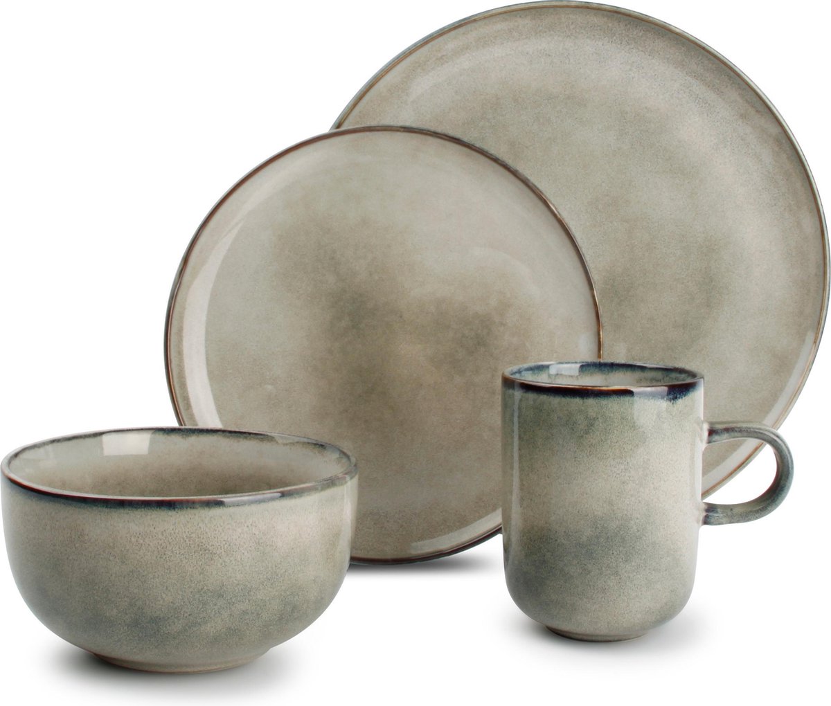Salt&Pepper Meridian Servies Set - 16-Delig Servies voor 4 Personen ...