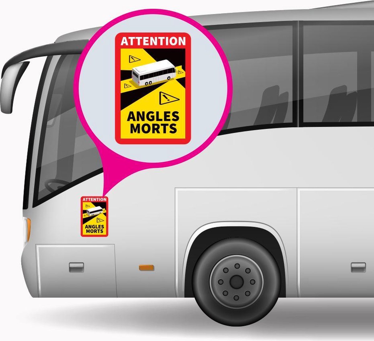 Dode Hoek Sticker – Bus - 17 x 25 cm - Vanaf 1000 stuks - Waarschuwing ...