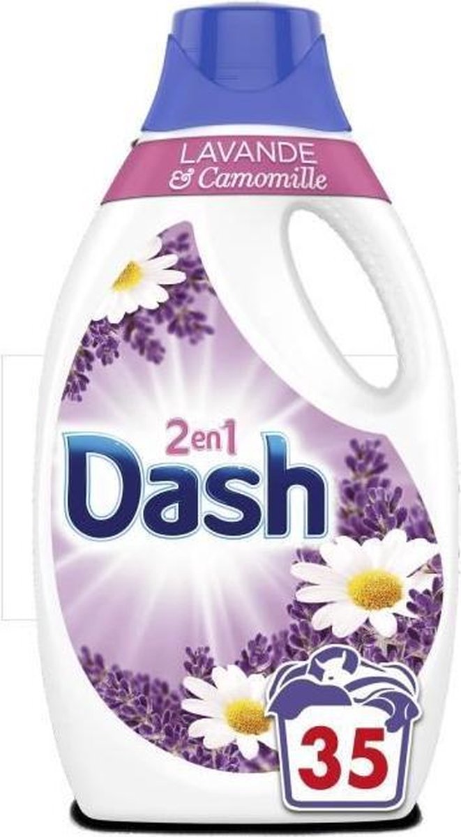 DASH 2 IN 1 Vloeibaar wasmiddel Lavendel en kamille - 35 wasbeurten ...