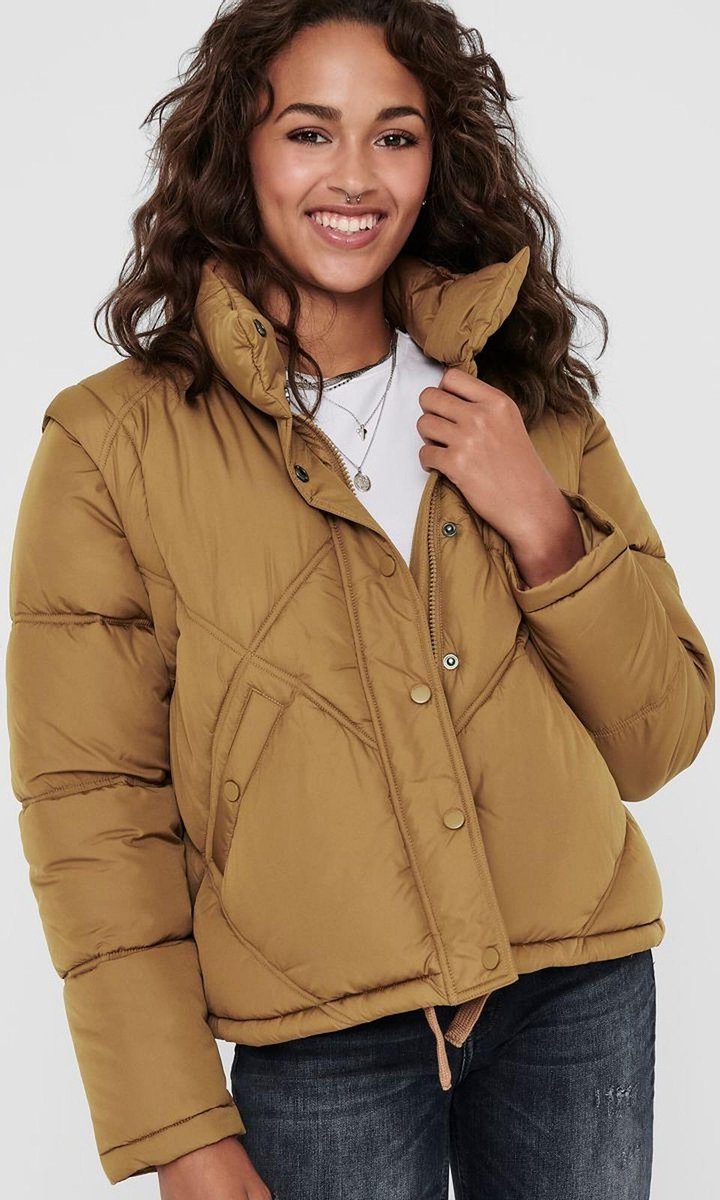 Only korte bruine tussenjas winterjas en bodywarmer in 1 - Maat M | bol