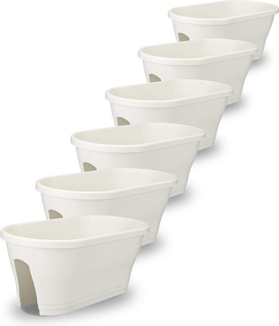 ELHO CORSICA Flower Bridge 58 cm lange balkonbakken - 6 stuks - Wit ...