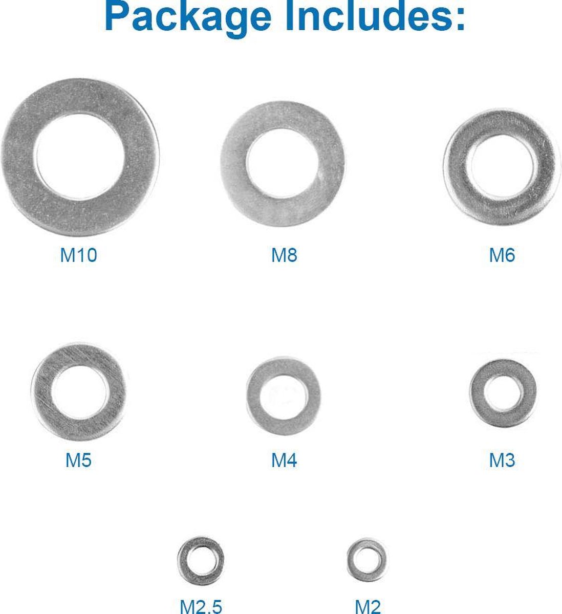 MMOBIEL 360 st. 8 Maten Roestvrij Stalen Sluitringen Schroeven Pakking ...
