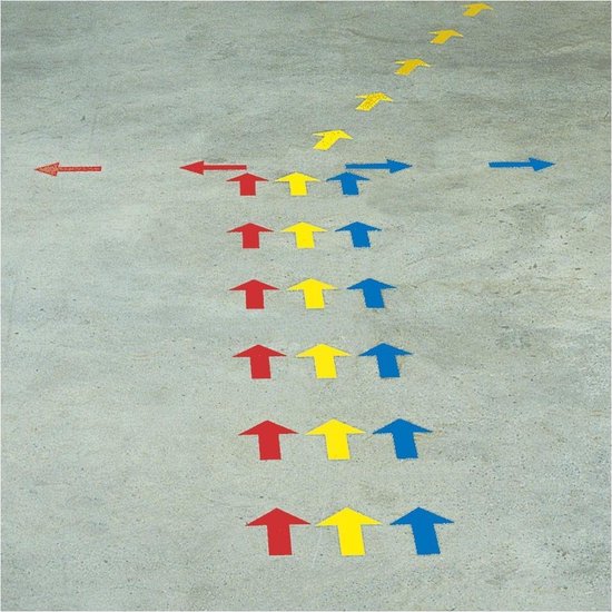 Vloersticker pijlen op rol, rood 135 mm - 110 stuks op rol | bol.com