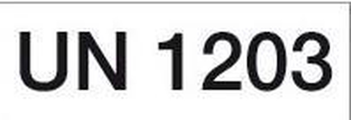 UN 1203 benzine sticker, zeewaterbestendig op rol 147 x 50 mm - 250 ...