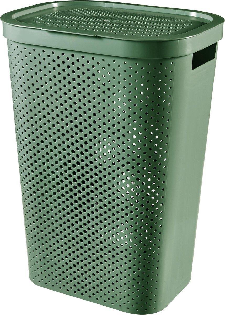 Curver - Infinity Recycled Wasmand met deksel - 60L - 2 stuks - Groen ...