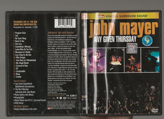 Any Given Thursday [Video], John Mayer | Muziek | bol
