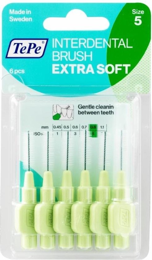 Tepe X Zacht Ragers - Interdentale Borstels 0.8mm Lichtgroen ...