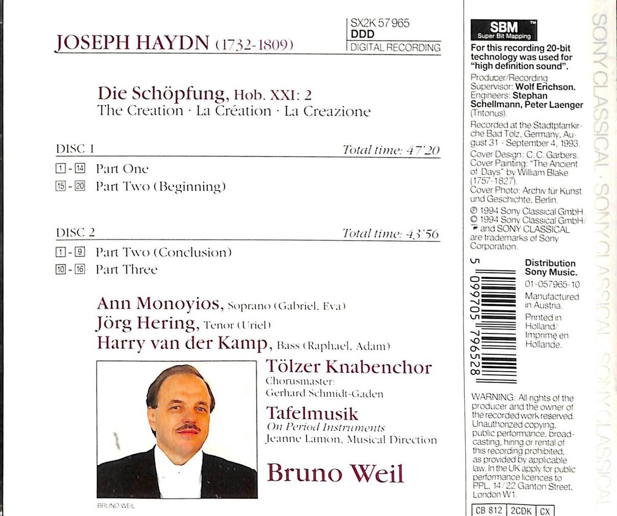 Haydn: The Creation / Bruno Weil, Tafelmusik, Bruno Weil | CD (album) | Muziek | bol.com