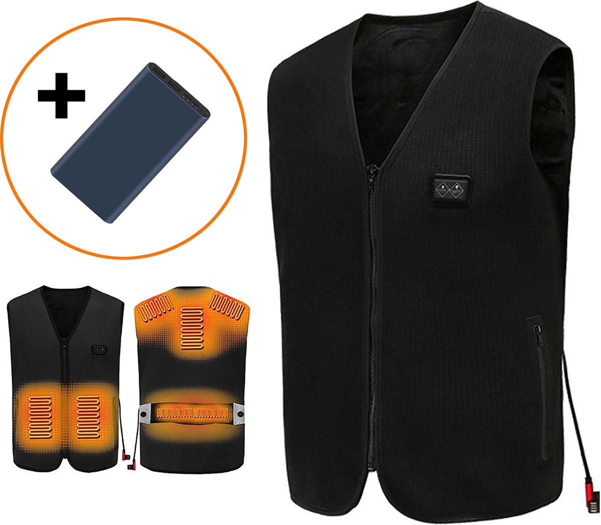 Kimo Direct Verwarmde Bodywarmer Met 10000 Mah Powerbank Massage Vest Two Sizes