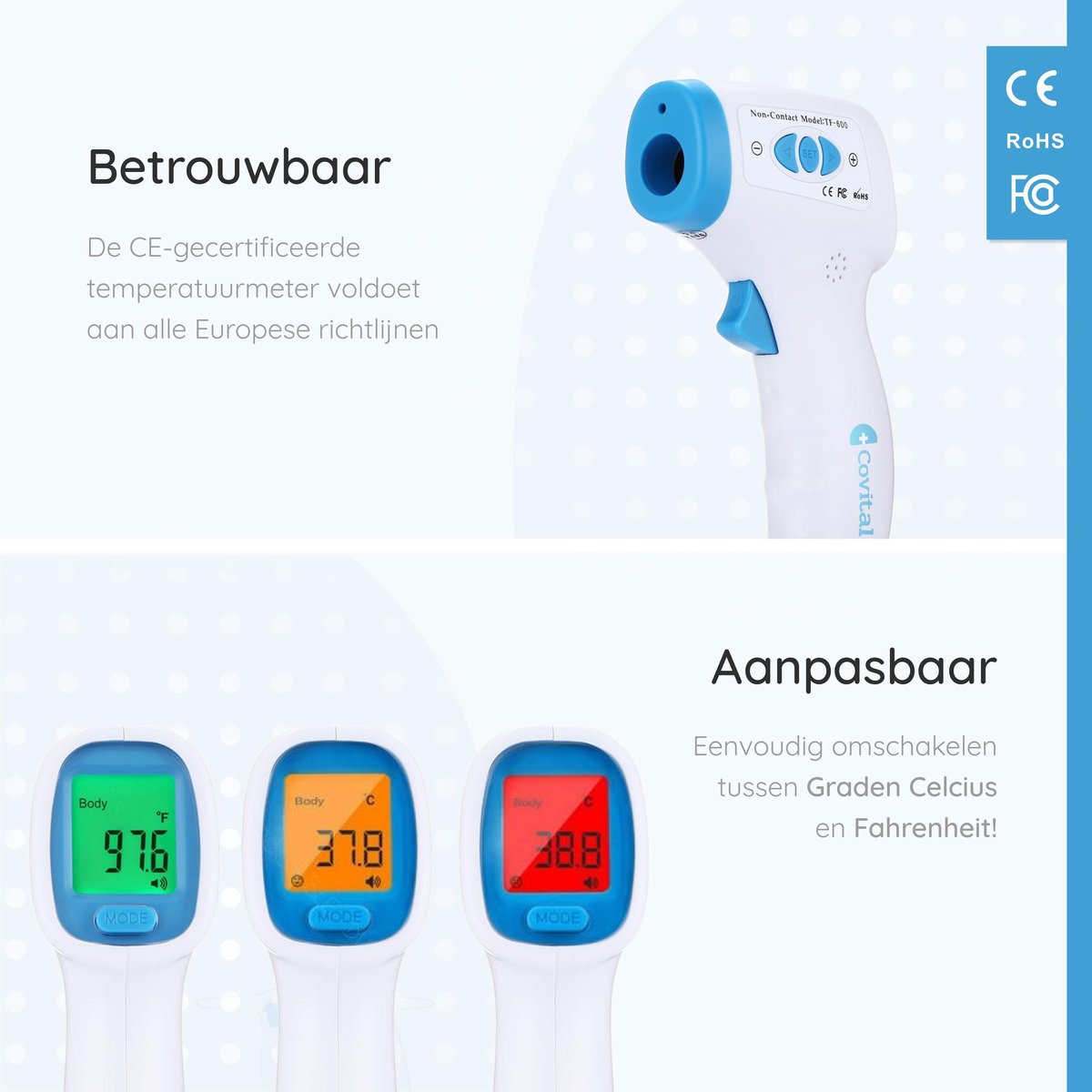 Covital Thermometer Voorhoofd – Infrarood Thermometer ...