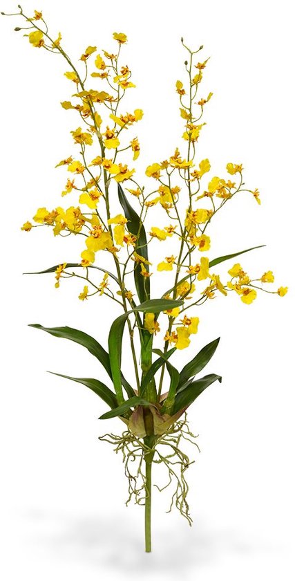 Oncidium deluxe orchidee kunstplant 80cm - geel | bol
