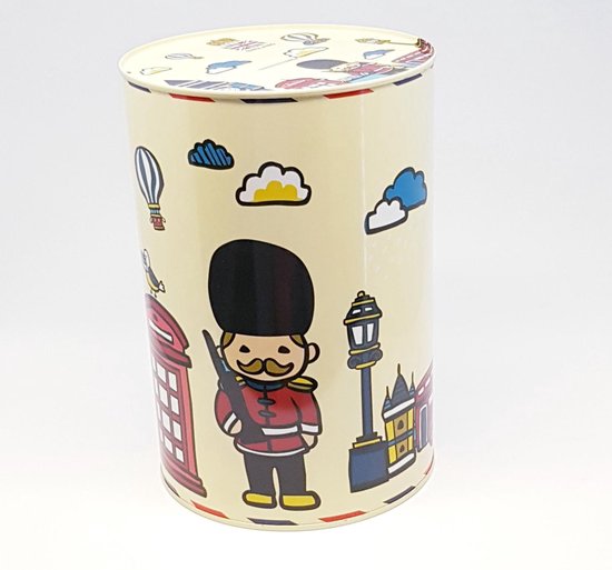 Spaarpot - Spaarvarken blik Groot 22x15 cm London | bol.com