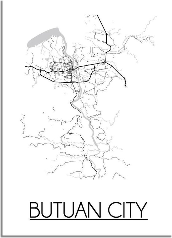 Butuan City Plattegrond poster A4 poster (21x29,7cm) - DesignClaud ...