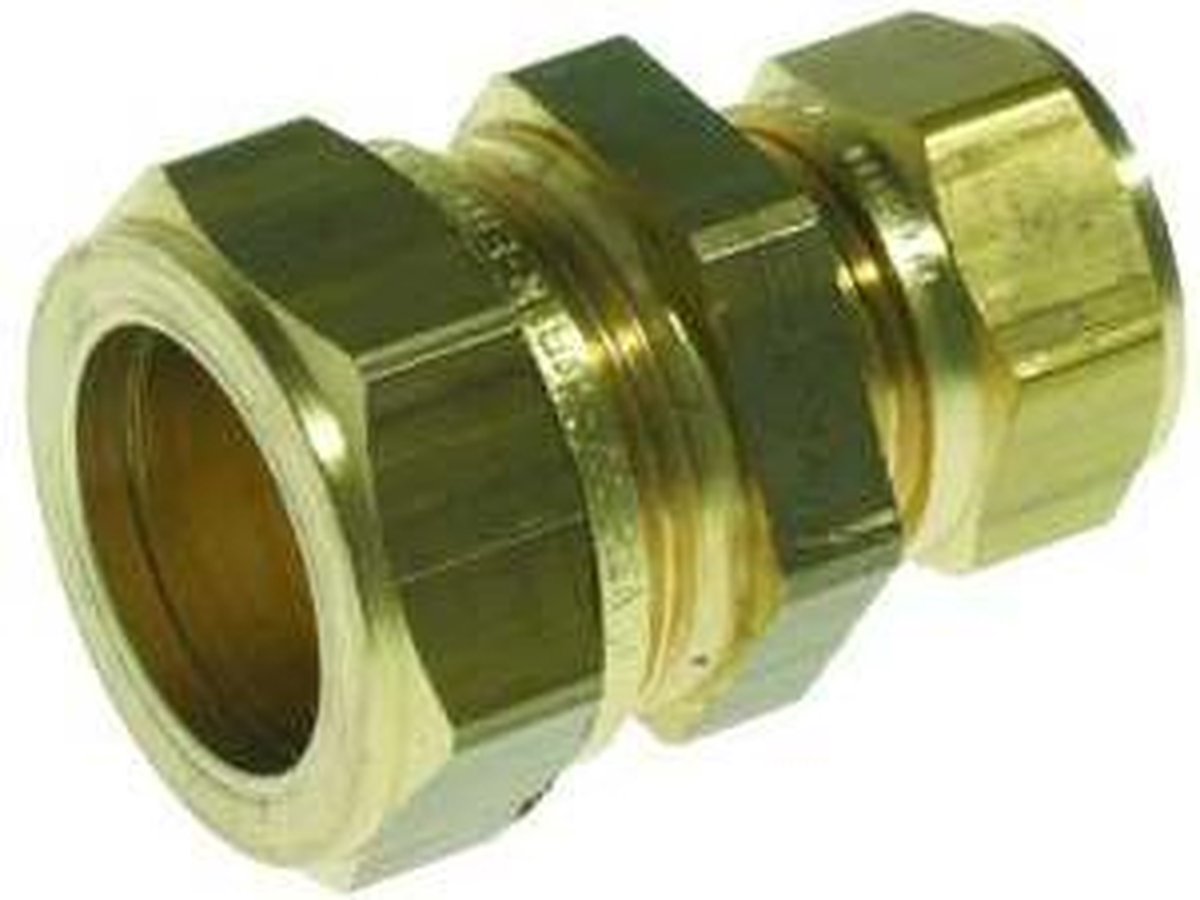 VSH Super S1201 knelfitting rechte verloopkoppeling 22x15 mm, à 20 stuks knel, messing | bol.com