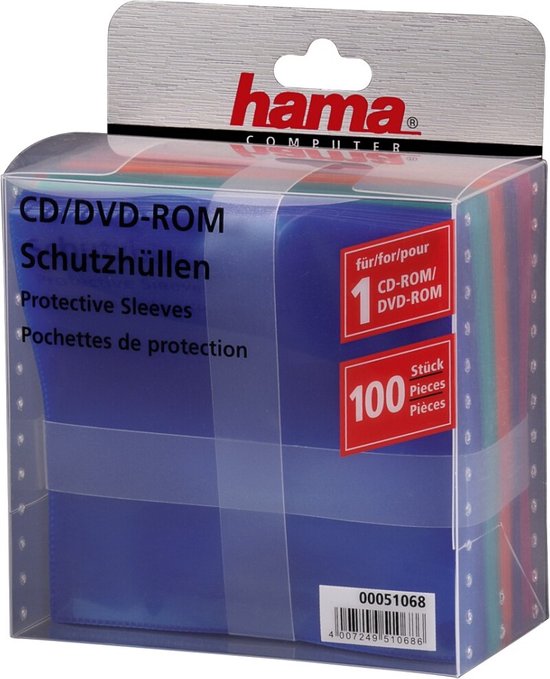 Hama Cd/Dvd-Rom Papieren Sleeves - 100 Stuks | bol