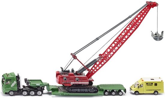 Siku 1834 Zwaar Transport met Liebherr-Kabelgraafmachine en Voertuig 1: ...