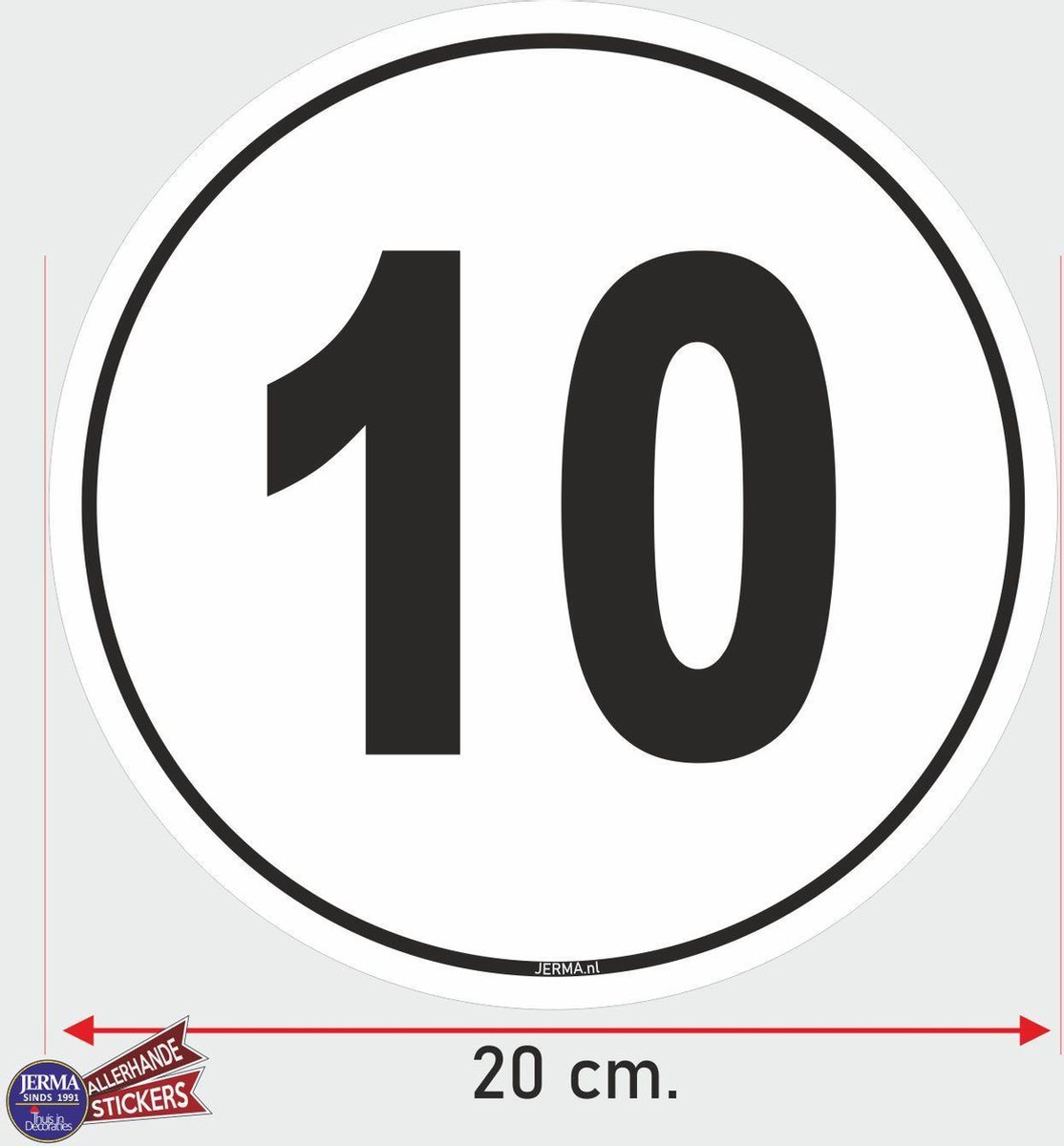 Snelheidssticker zwart/wit max. 10 km 20 cm groot. | bol.com