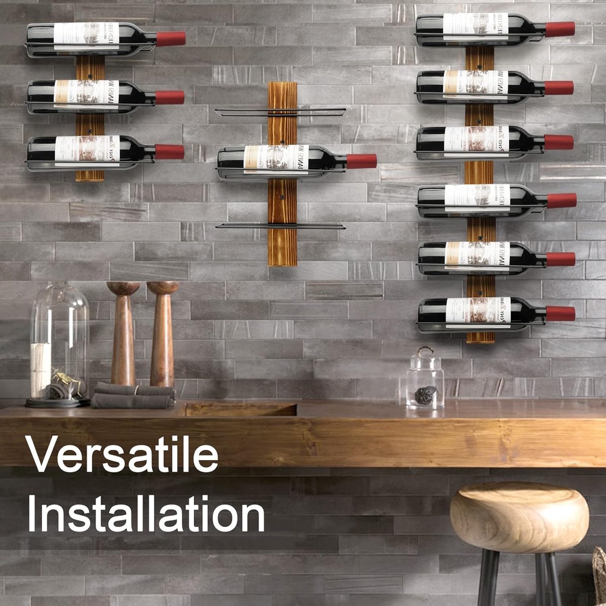 Muur wijnrek flessenrek - wijnrek hangend wandmontage wijnflessenrek | bol