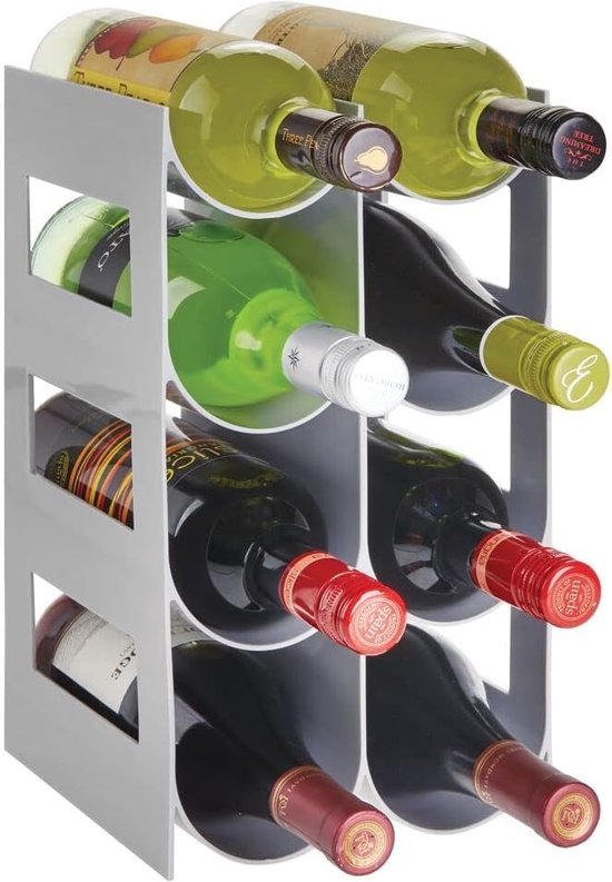 wijnflessen, vrijstaand, flessenrek met glashouders, voor keuken, bar ...