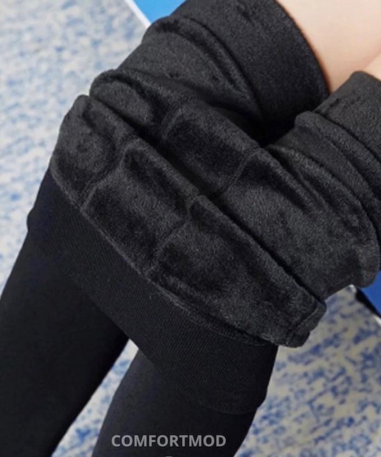 THERMO LEGGING DAMES - ZWART - Maat XL/XXL - Thermo broek - Fleece legging -... | bol