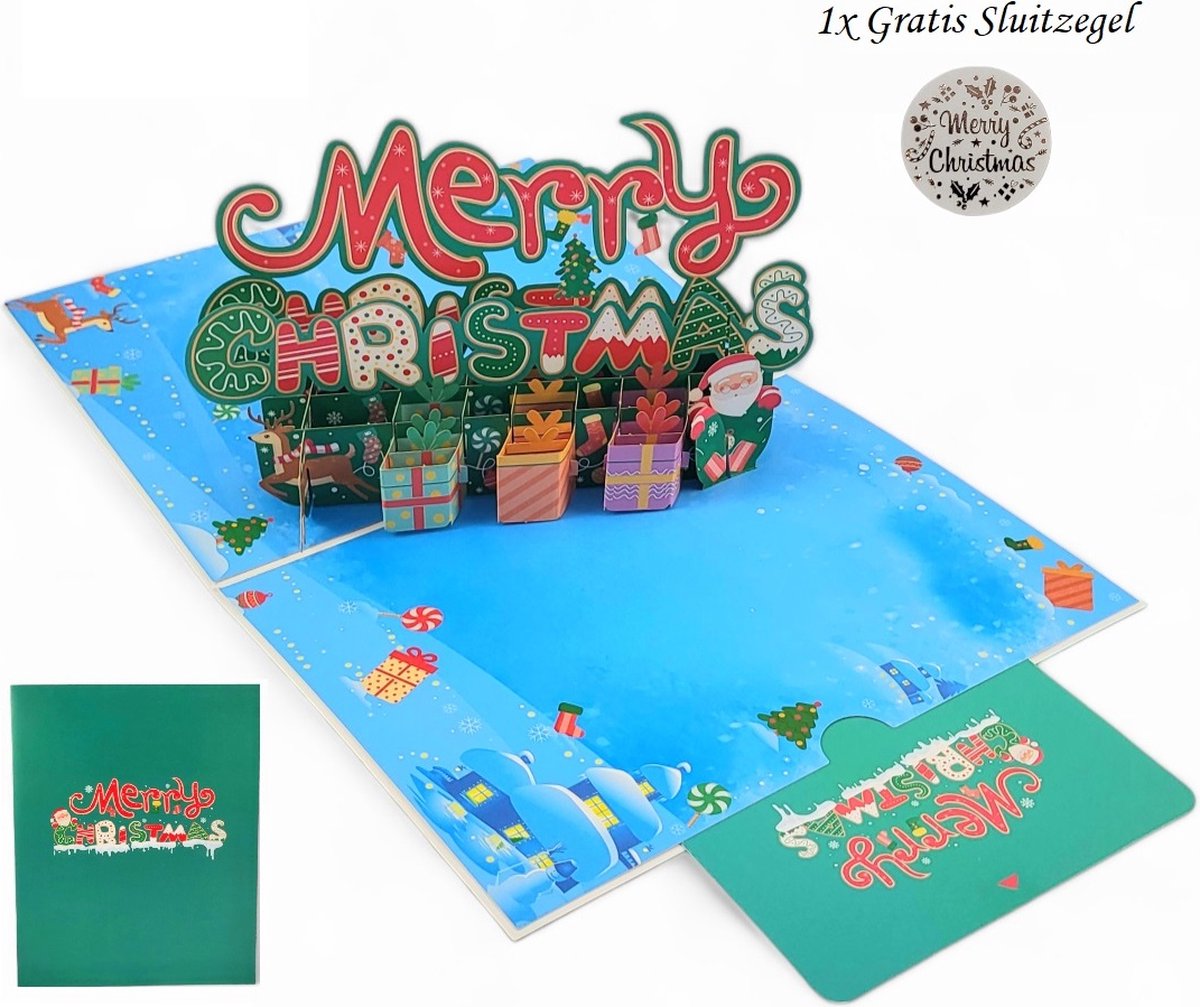 Popup Kerstkaart – Merry Christmas - 3D kaart - Pop Up Kaart - Kerst ...