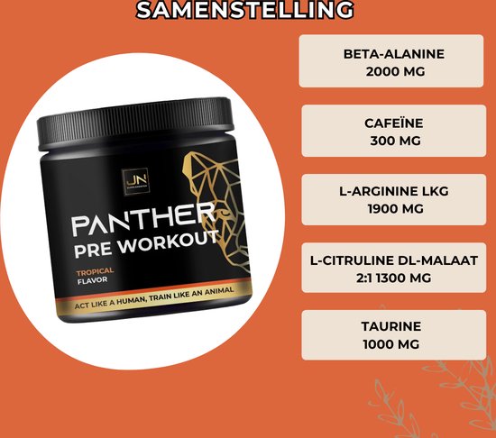 Panther Pre Workout Tropical - 300 gram (30 servings) - Jungle ...