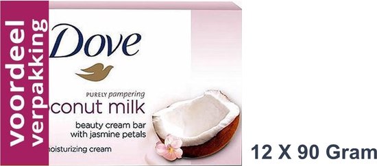 Dove Zeep Tablet Coconut Milk - Voordeelverpakking 12 Stuks | bol