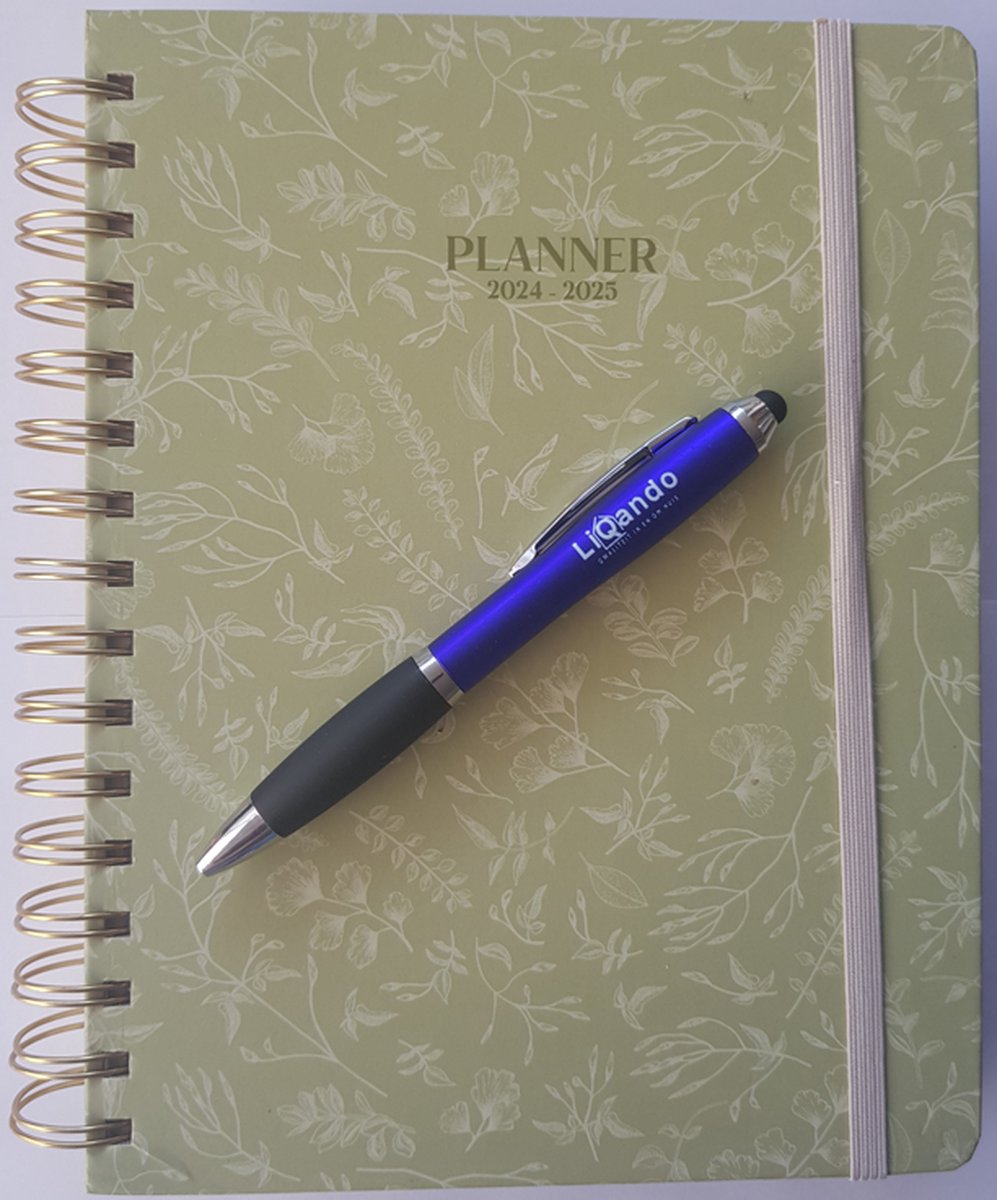 Jaarplanner 2024 | Jaarplanner 2024 - 2025 7d/2p groen met zwart ...