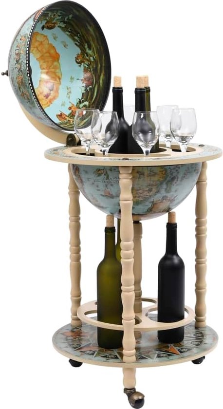 Globus Bar Barwagen Globusbar huisbar minibar wijnrek met wielen | bol