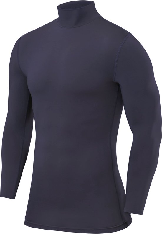 PowerLayer Mannen Compression Basislaag Top Lange Mouw Ondershirt - Mock Neck -... | bol