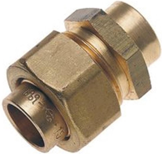 Bonfix 3 delige messing koppeling 2xcapillair 15x15mm gastec | bol