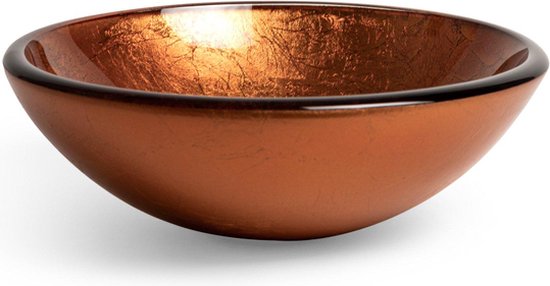 Saniclass Pesca waskom – Ø30x10,5 cm – Gehard glas – Bruin rood | bol