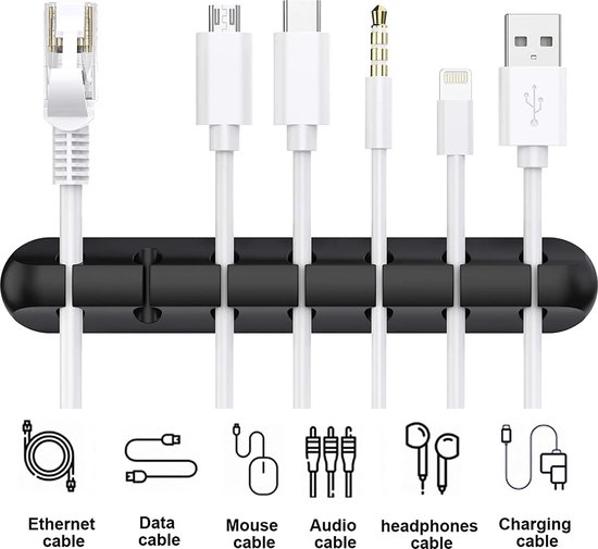 Kabel Organiseer Zwart - 7 kabels - Kabel houder- Kabel Clips ...