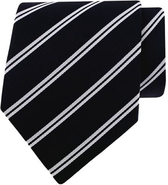 Zwarte stropdas met witte strepen | bol