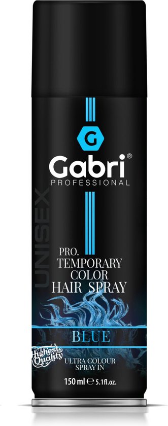 Gabri Hair Color Spray Blue - Uitwasbaar - Geschikt voor alle haartypes ...