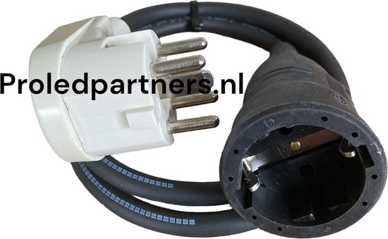 PROLEDPARTNERS® Professionele Perilex verloopsnoer van Perilex naar 16A ...