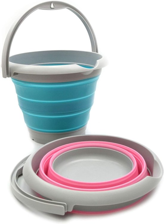 Set of 2-5 Litre Foldable Plastic Bucket - Foldable Round Bucket ...