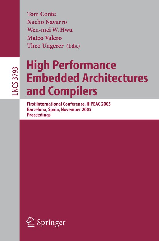 High Performance Embedded Architectures and Compilers | 9783540303176 | T. Conte | Boeken | bol