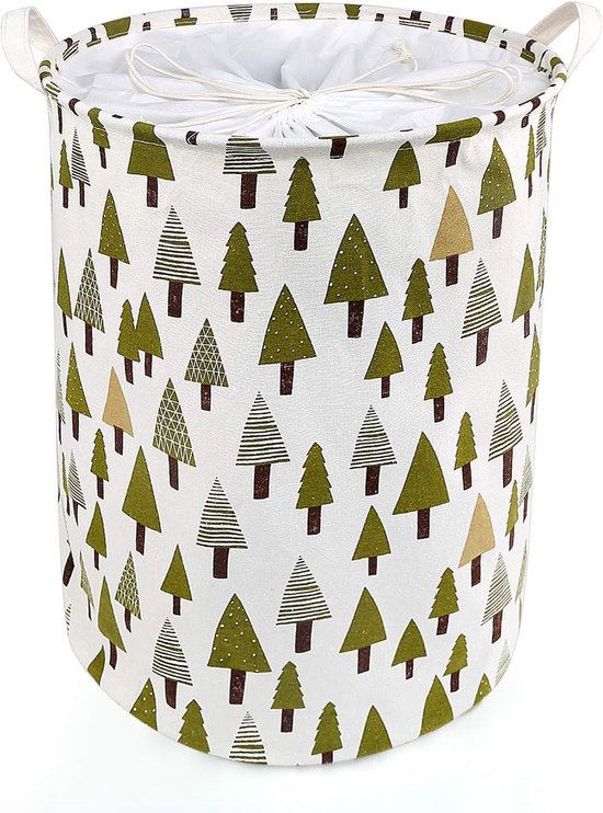 Grote wasmand Opvouwbare wasmand Trekkoord Waterdichte opbergmanden Rond Katoen Linnen... | bol
