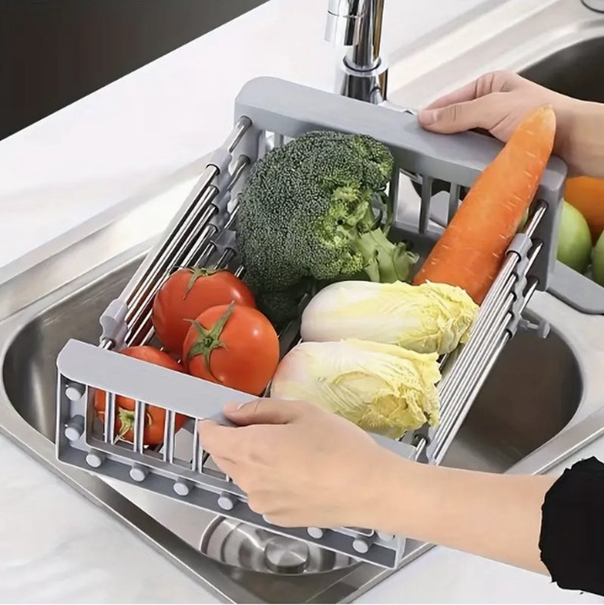 Uitschuifbaar Afdruiprek - Keuken - Druiprek - Lekrek - Keukenrek ...